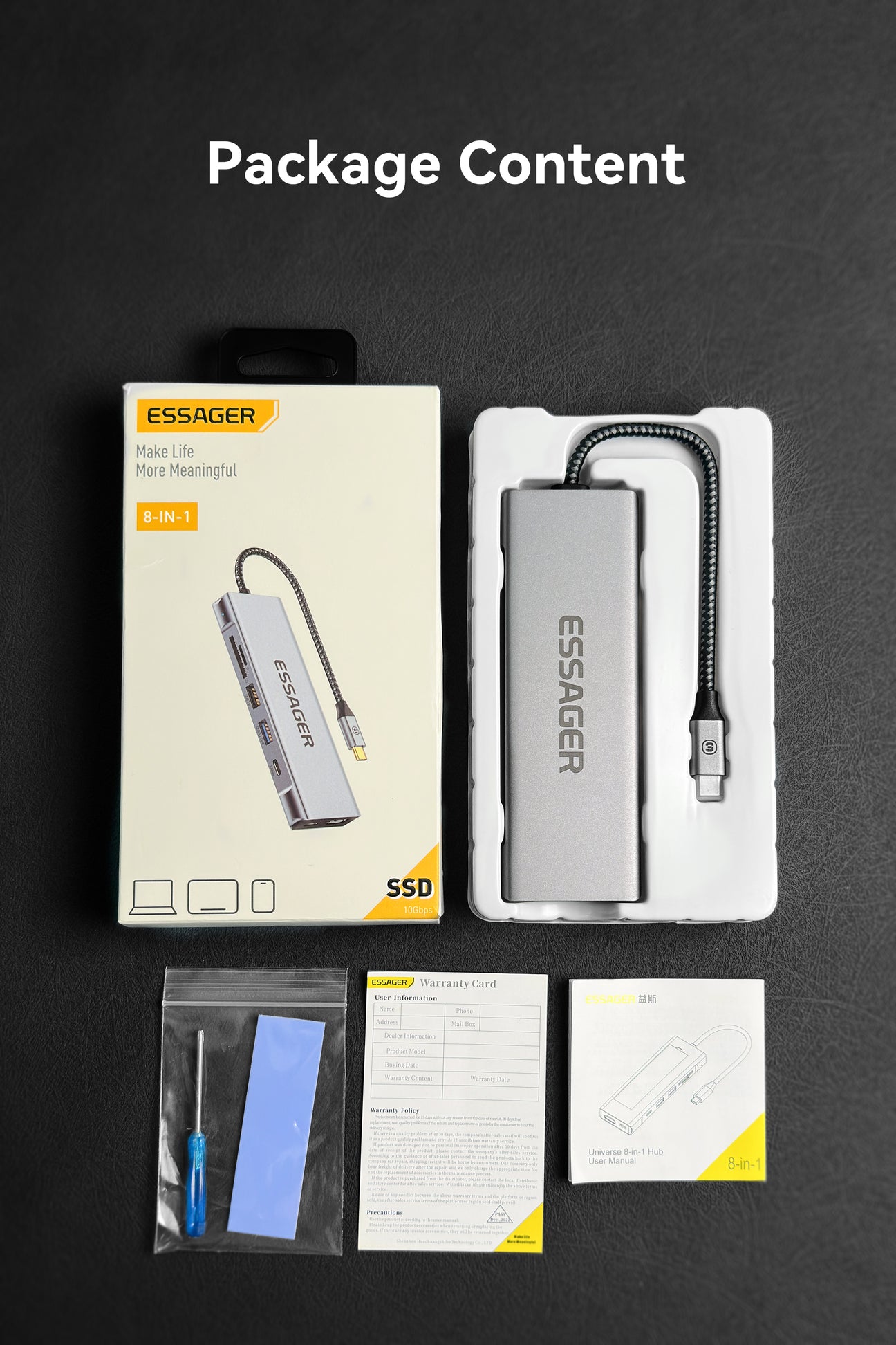 Essager 8-in-1 USBEssager 8-in-1 USB Hub With Disk Storage Function USB ...