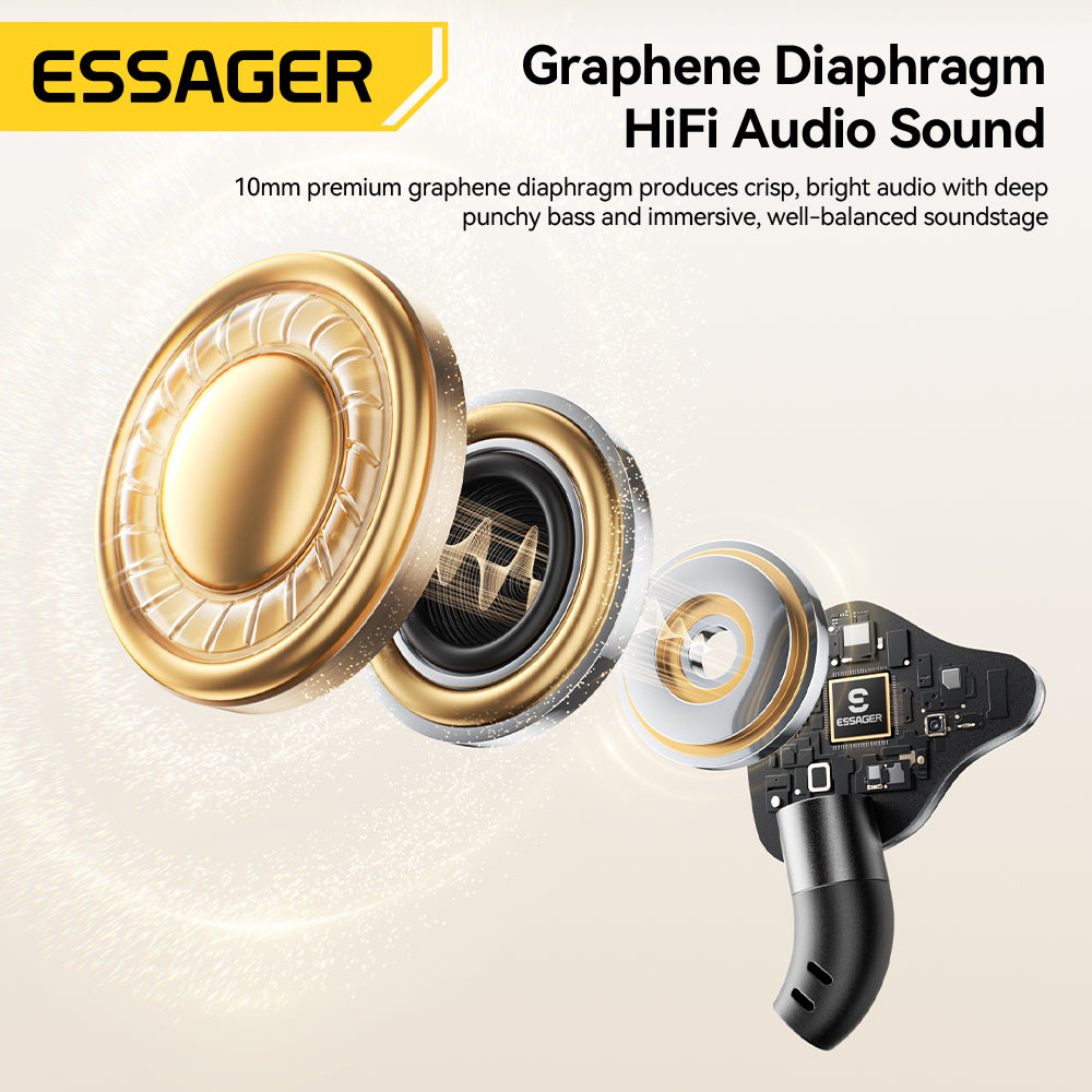 ESSAGER Type-C Earphones – Built-in Sound Card, Wired Control for Kara