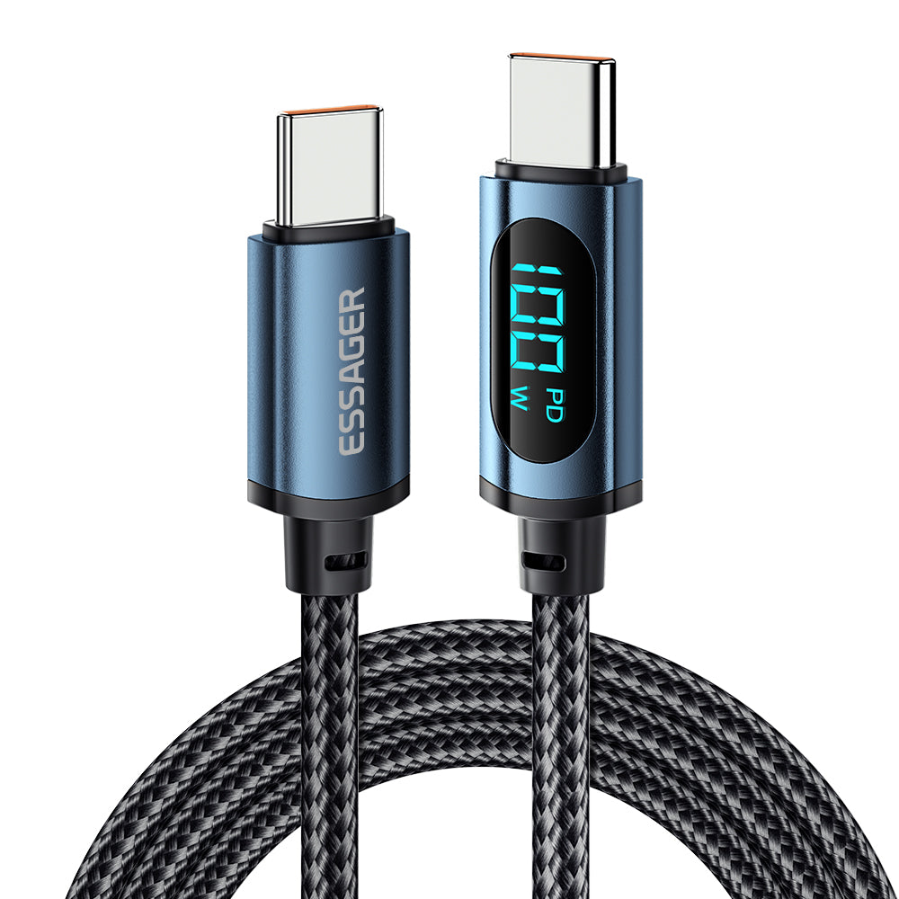 Essager LED USB Type C To USB C Cable 100W/5A PD Fast Charging Charger ...
